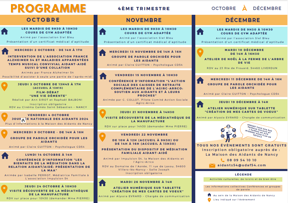 Le Collectif Handicap 54 La Maison des Aidants de Nancy fait sa rentrée et propose son programme ...