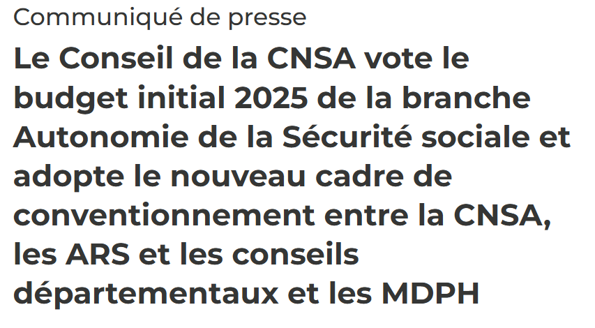 Le Collectif Handicap 54 La CNSA vote le budget initial 2025 de la ...